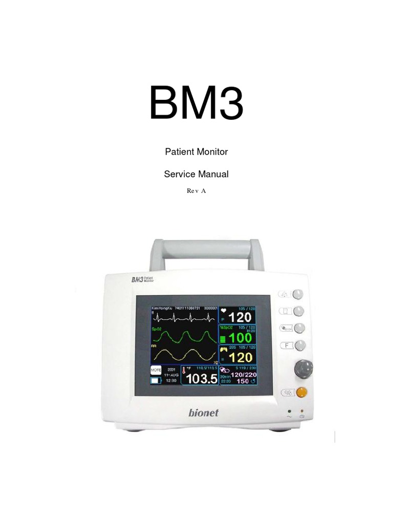 Bionet BM3 Patient Monitor - Service Manual | PDF | Blood Pressure ...