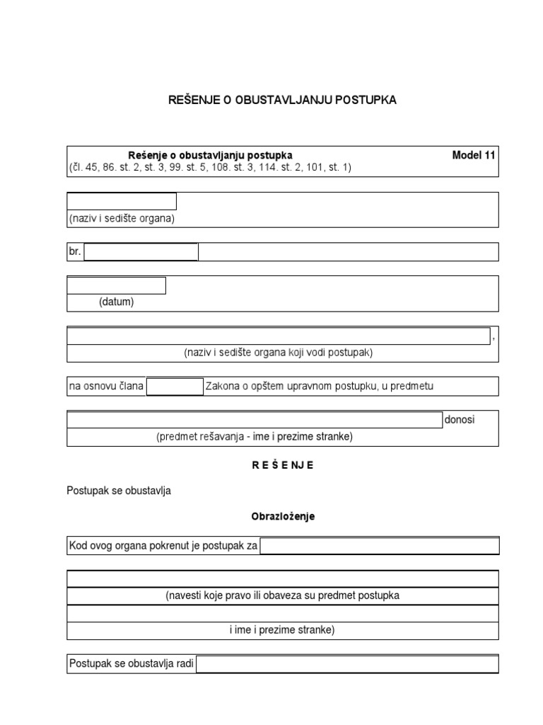 Rešenje o Obustavljanju Postupka | PDF