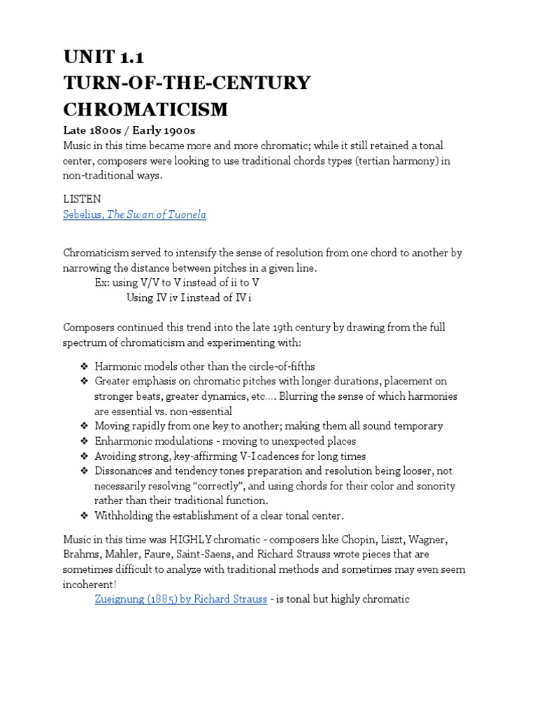Chromaticism in Late 19th Century Music | PDF | Chord (Music) | Harmony