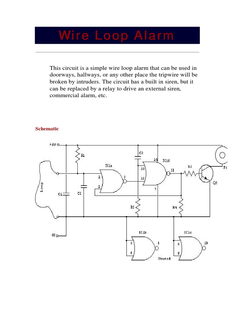 Wire Loop Alarm Wire Loop Alarm: Schematic | PDF | Science ...