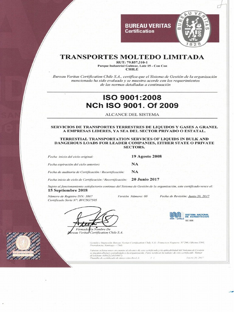 Certificado Iso 9001-2015 | PDF