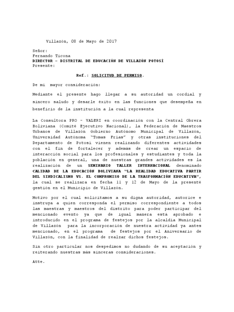 SOLICITUD Director Distrital | PDF