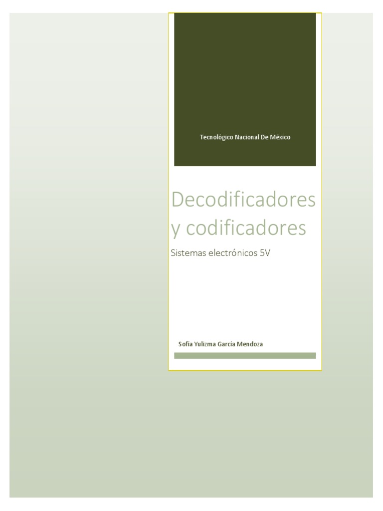 Codificadores y Decodificadores en Electrónica | PDF | Circuito ...