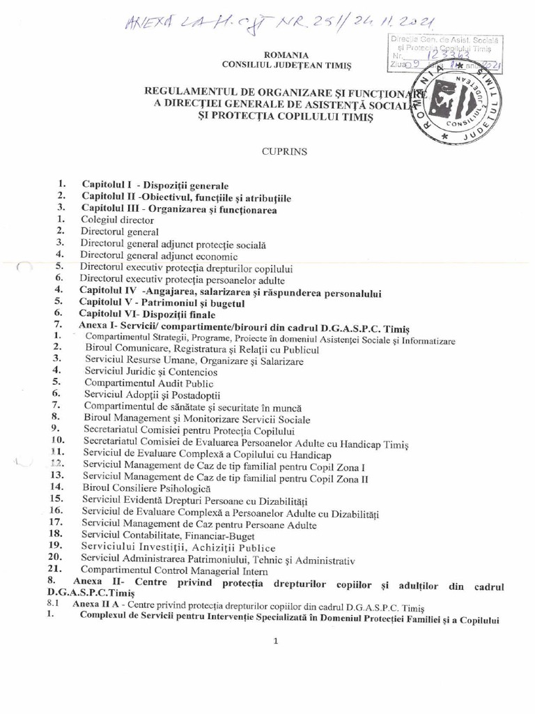 Regulament DGASPC | PDF