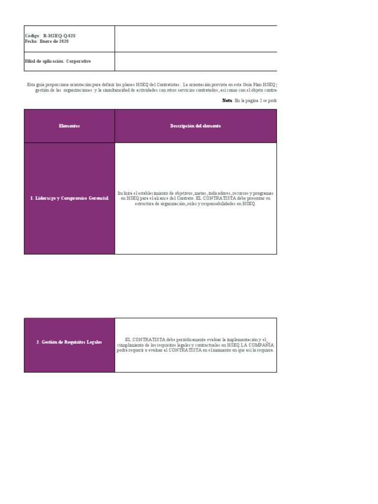Plan HSEQ para Contratistas: Guía Completa | PDF | Evaluación