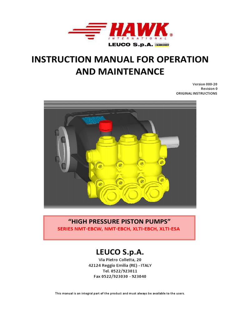 Instruction Manual For Operation and Maintenance: LEUCO S.p.A | PDF ...