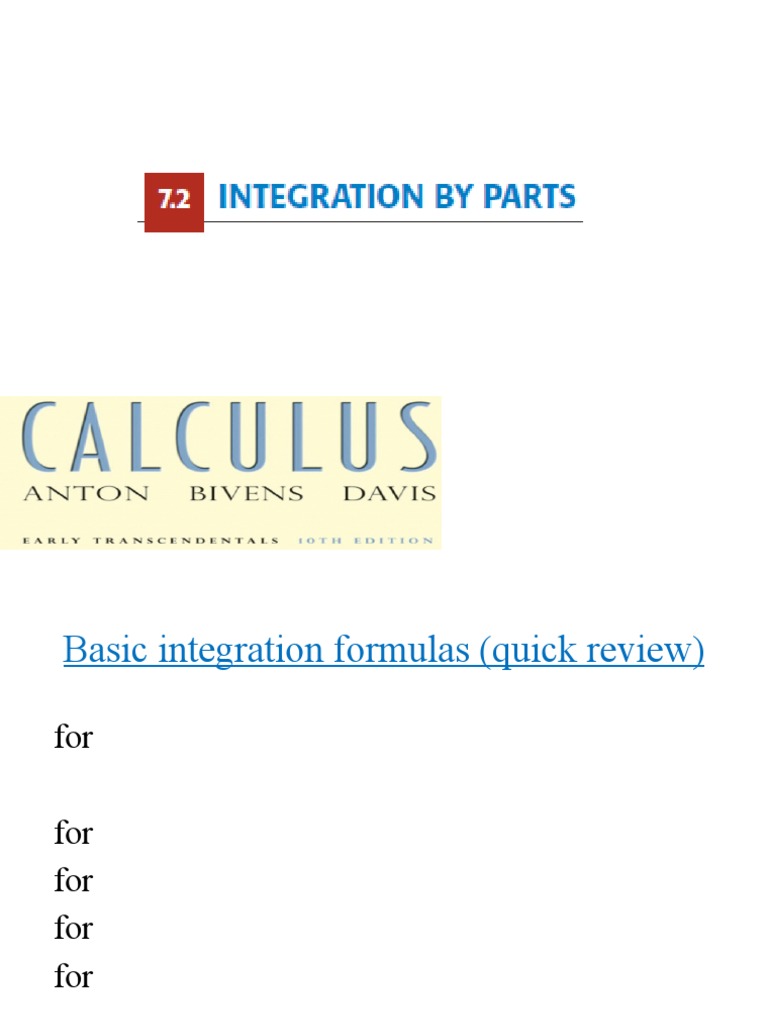 Lecture 4 Integration by Parts | PDF