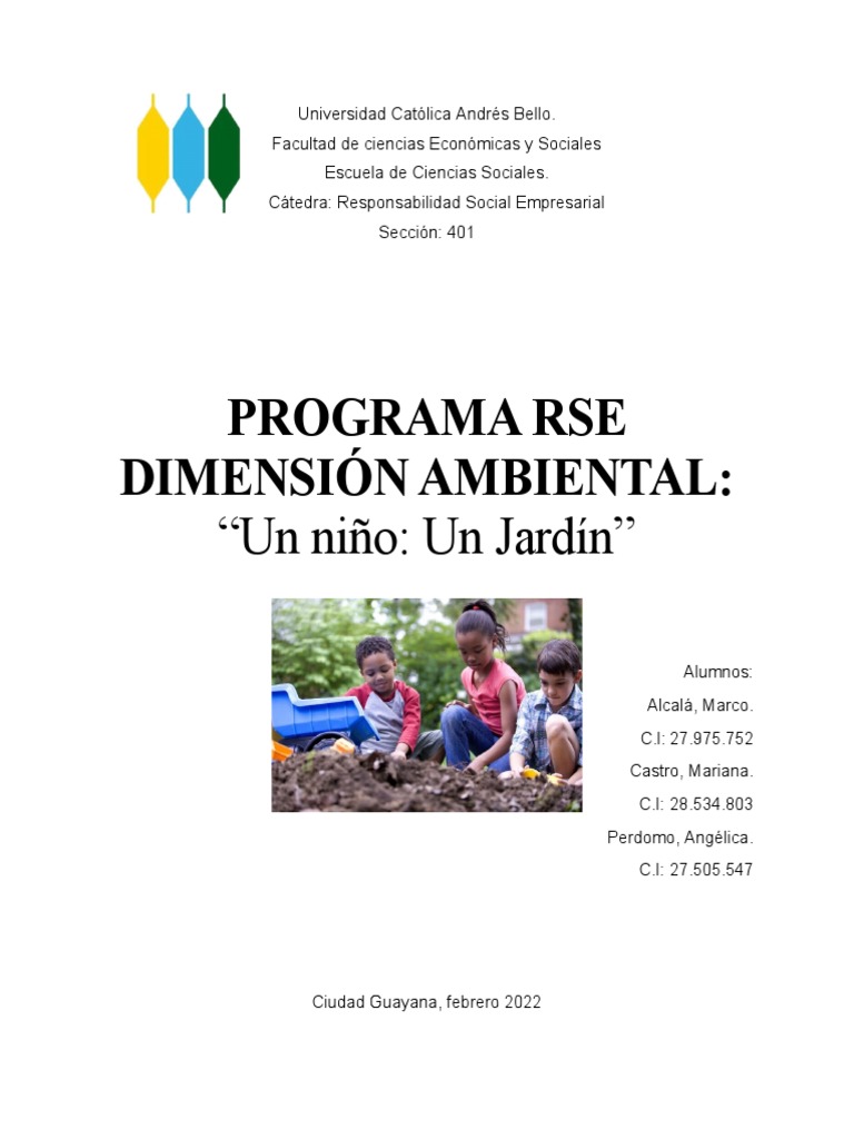 Propuesta de Un Programa de RSE | PDF | Responsabilidad social ...