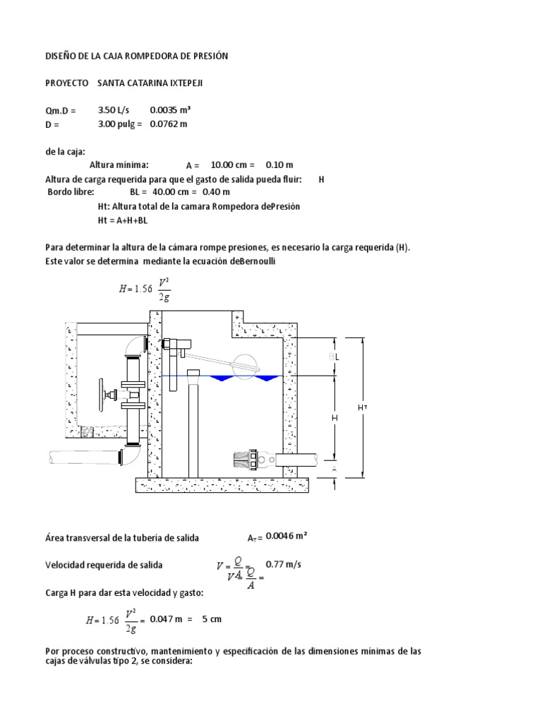 Calculo Caja Rompedora para Agua Potable | PDF | Electrodoméstico ...