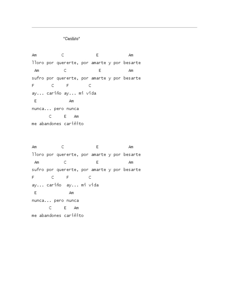 Cariñito Acordes | PDF