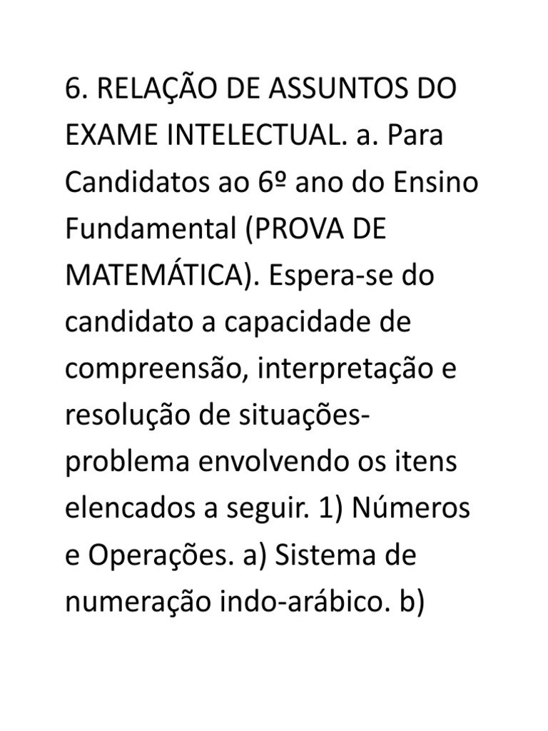 Conteudo Prova CMB | PDF | Decimal | Matemática
