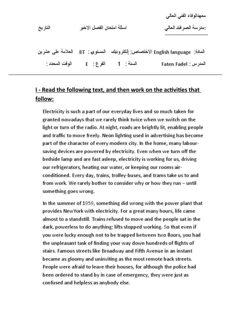 Read The Following Text | PDF | Sentence (Linguistics) | Phrase