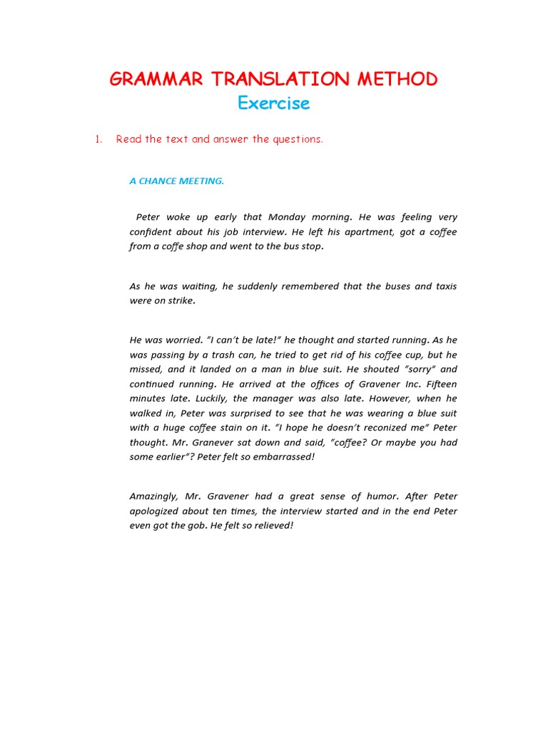 Grammar Translation Method | PDF