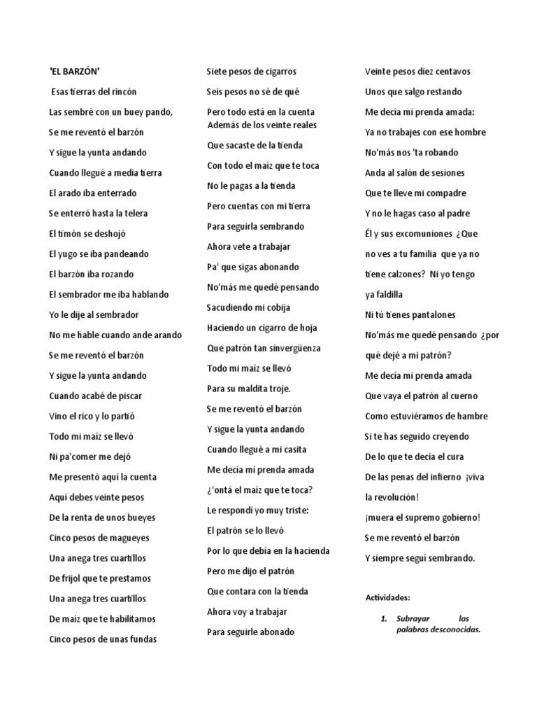 Noviembre - El Barzón | PDF