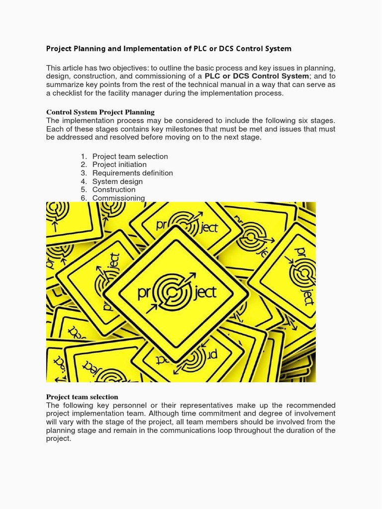 Project Planning and Implementation of PLC or DCS Control System | PDF ...