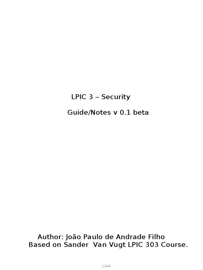 Lpic 3 Security Guide Notes V 0 1 Beta Pdf Public Key Certificate