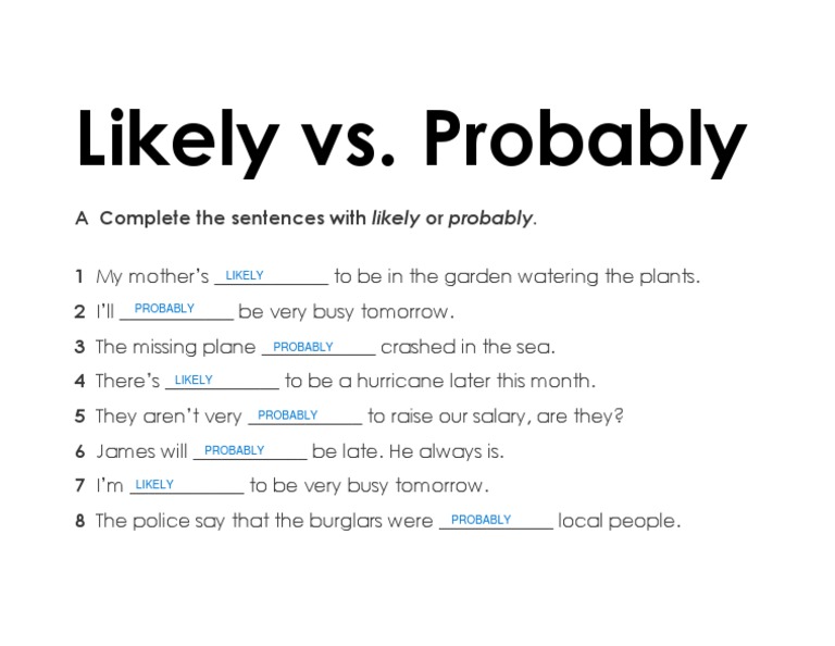 Likely Probably | PDF | Language Arts & Discipline