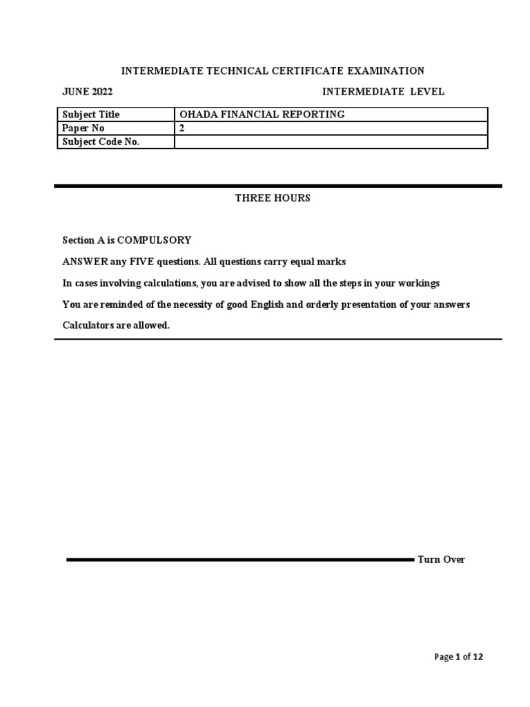 5010 Ohada Fin Reporting p2 | PDF | Banks | Expense
