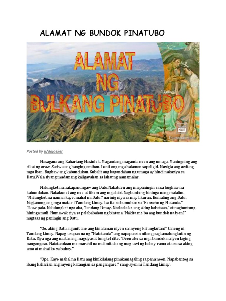 Alamat NG Bundok Pinatubo | PDF