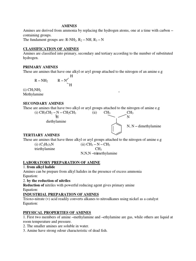 AMINES | PDF | Amine | Amide