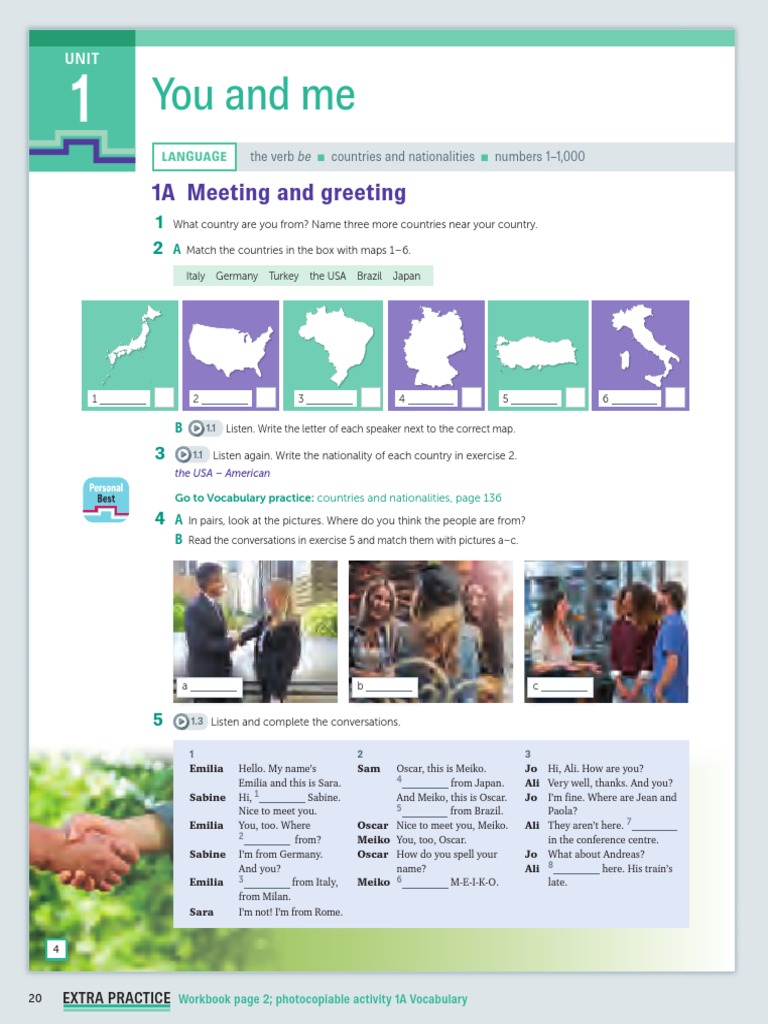 Personal Best A2 - Unit1 | PDF | Grammatical Number | Noun