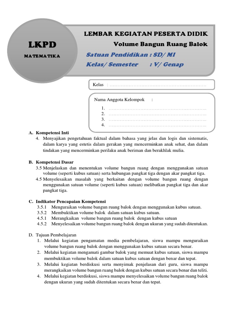 LKPD MTK | PDF