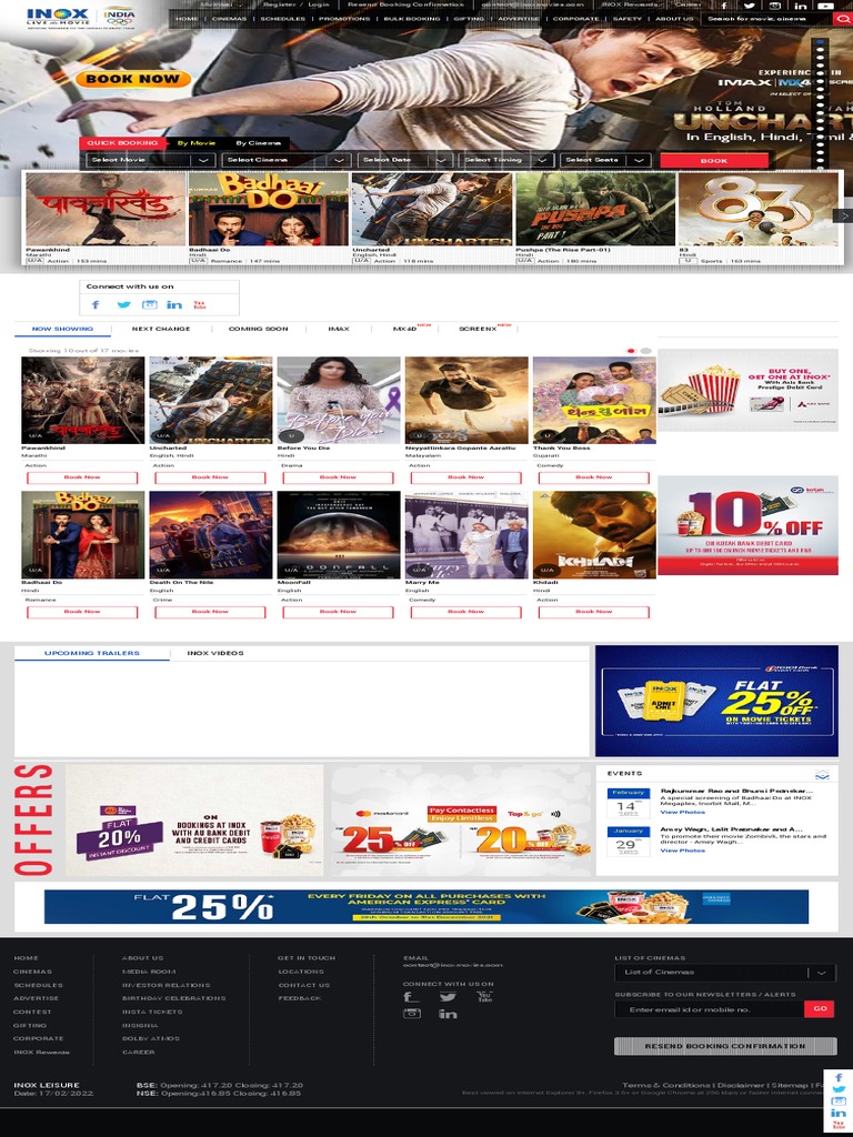 INOX Movie Theatre Homepage: Browse Upcoming Movies and Book Tickets ...