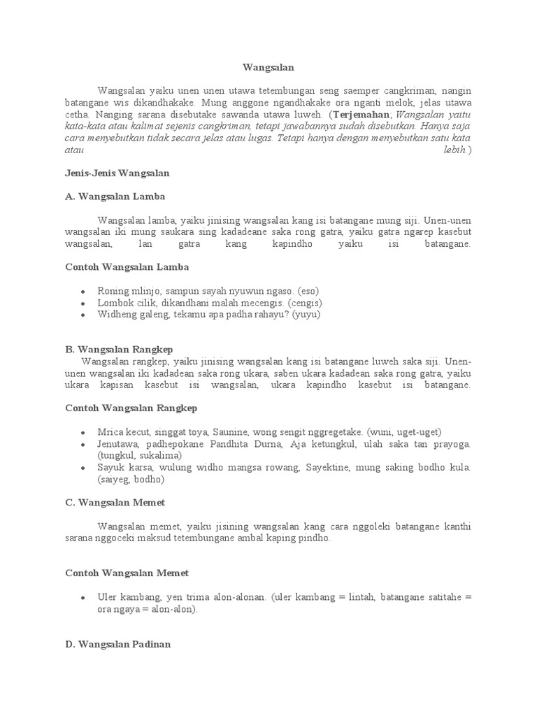 Materi Wangsalan | PDF