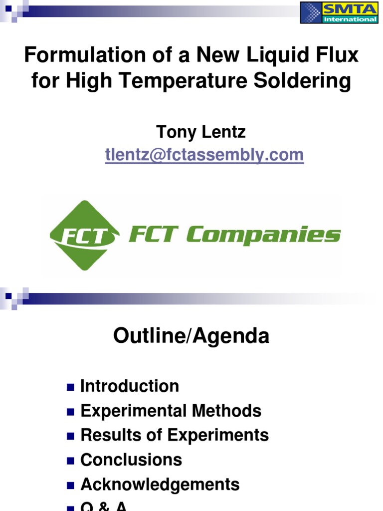 Formulation of A New Liquid Flux For High Temperature Soldering | PDF ...