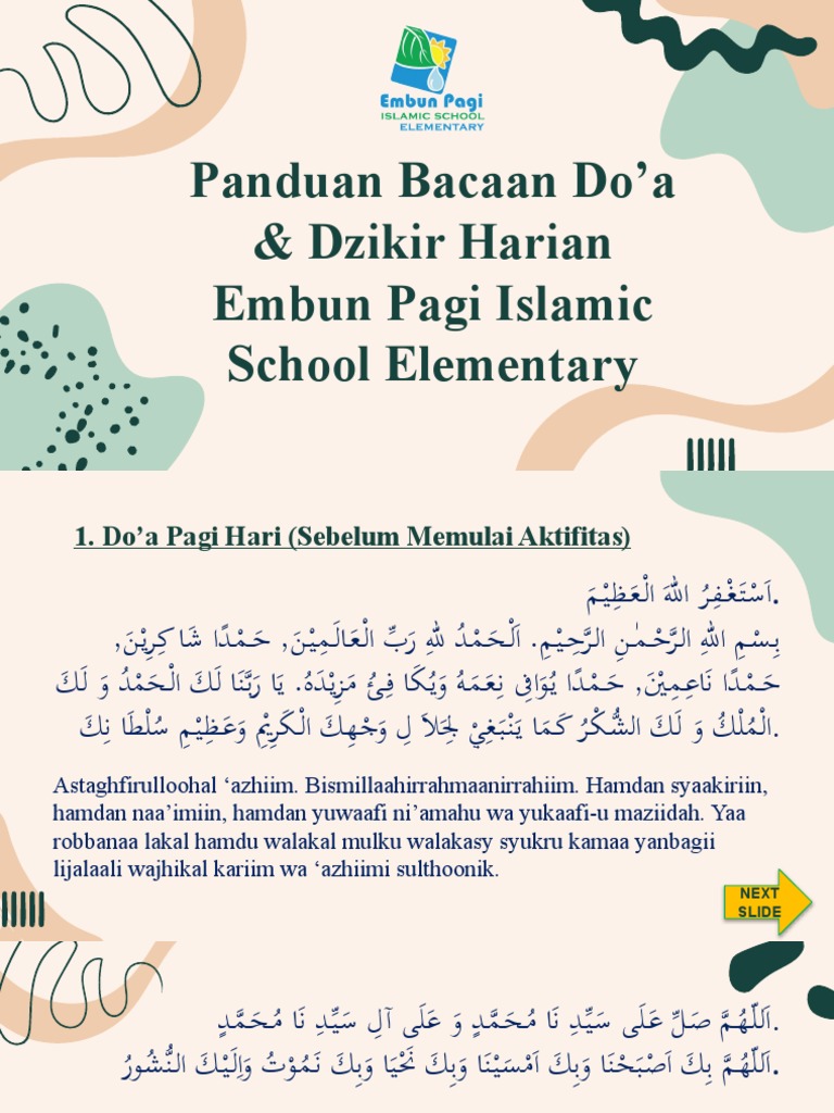 Panduan Bacaan Doa & Dzikir Harian SD EP | PDF
