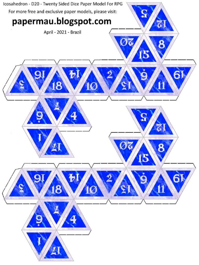 d20 Dice Papercrafts Big Version by Papermau April 2021 | PDF
