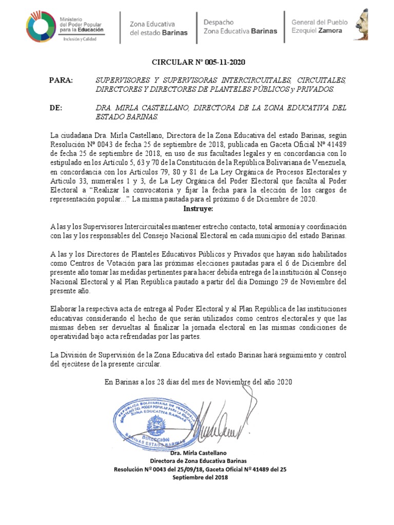 Circular 005 | PDF | Gobernancia | Gobierno