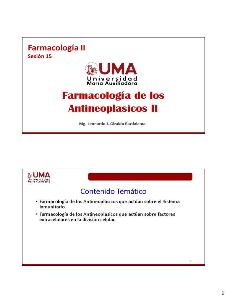Farmacología de Los Antineoplasicos II | PDF | Drogas | Bioquímica