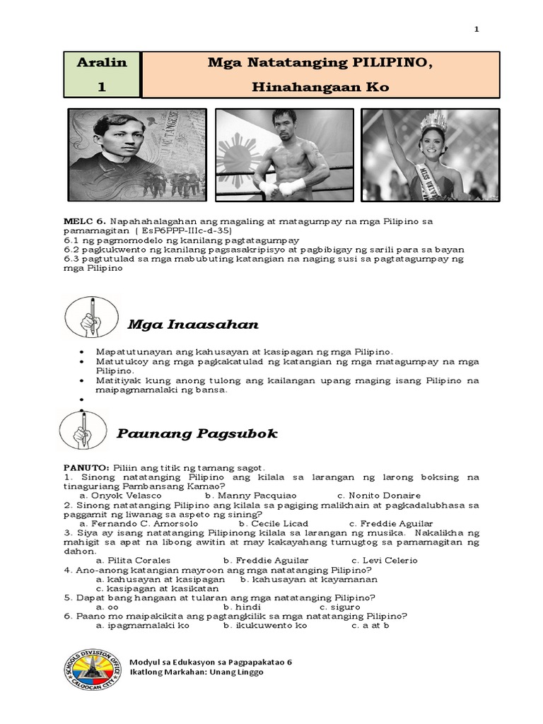 ESP 6 Q3 Week 1 | PDF