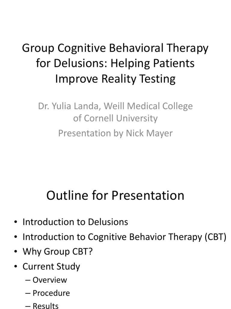 G CBT For Delusion | PDF | Delusion | Cognitive Behavioral Therapy