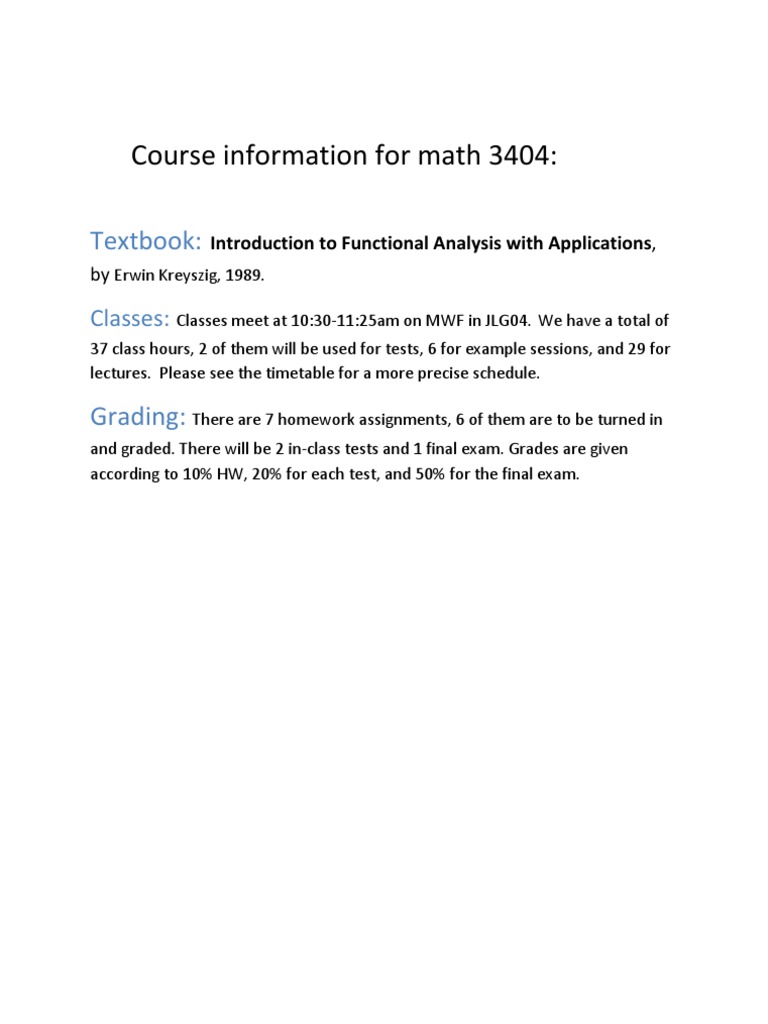 Math 3404 Course Overview | PDF | Science & Mathematics | Technology ...
