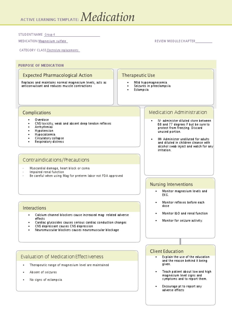 Magnesium Sulfate: Uses, Administration, Monitoring, and Patient ...