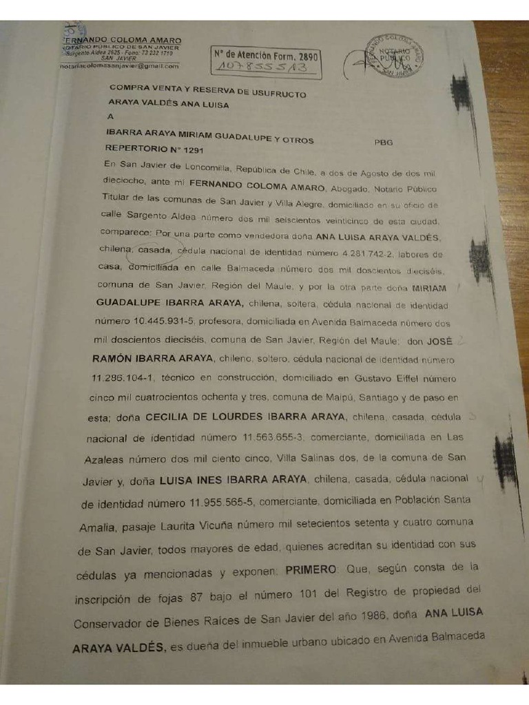 Escritura Usufructo | PDF