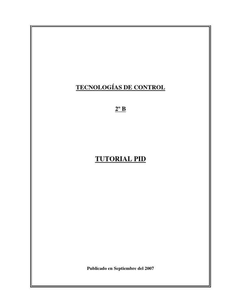 Tec. Control 2 B - Tutorial Pid | PDF