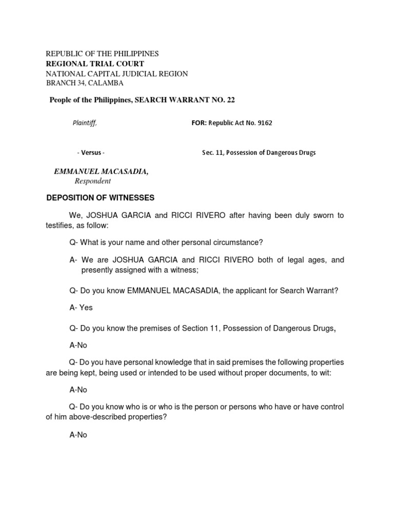 Deposition of Witness | PDF