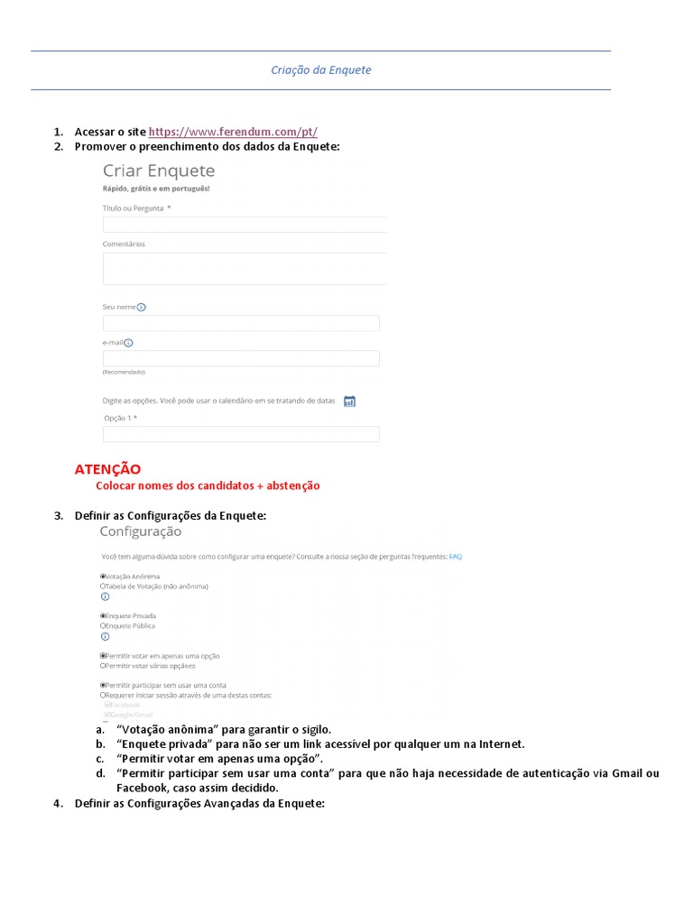 Passos para A Votação Online FERENDUM | PDF | Internet | Wi-Fi