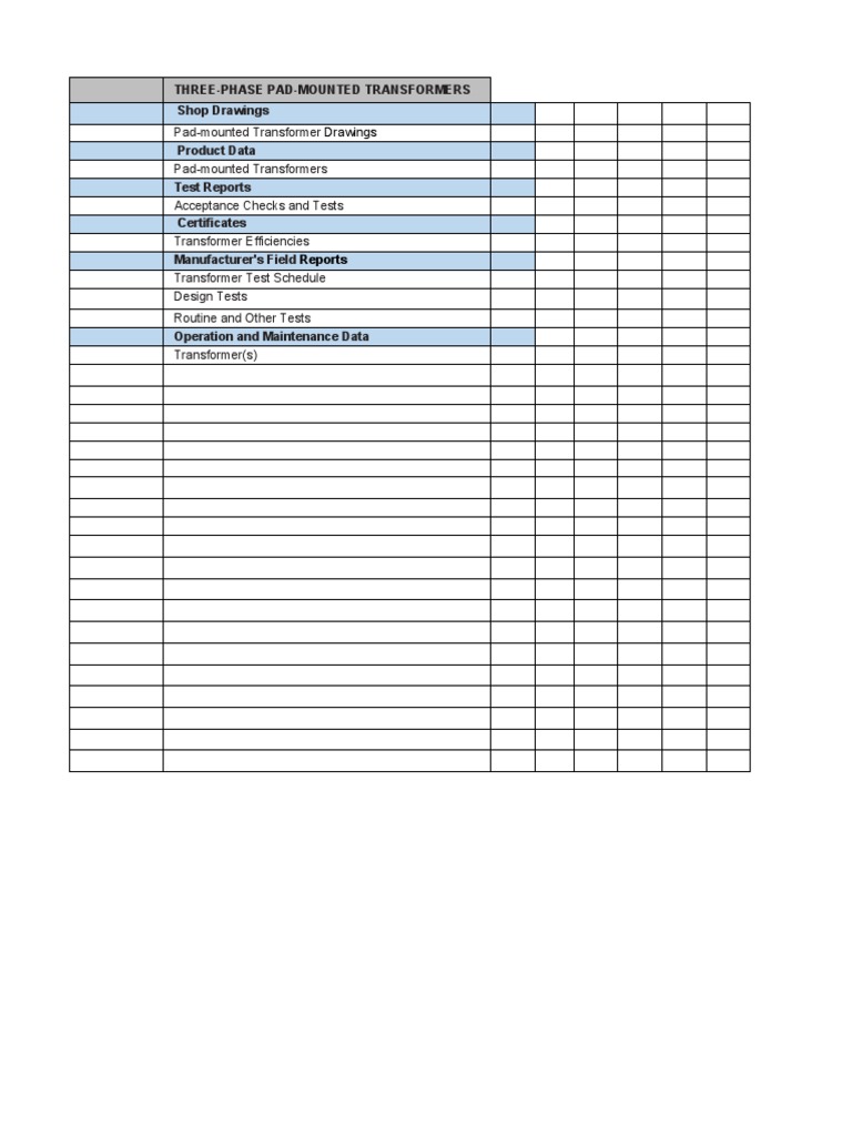 Pad Mounted Transformer Checklist | PDF