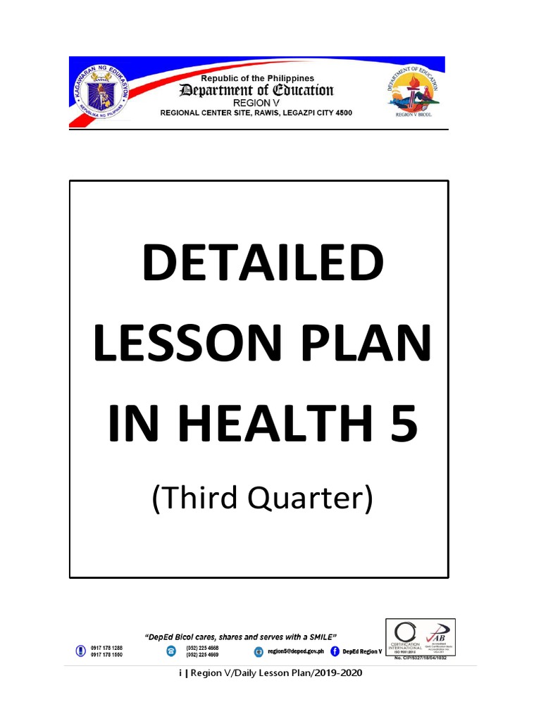 Detailed Lesson Plan in Health 5: (Third Quarter) | PDF | Nutrition ...
