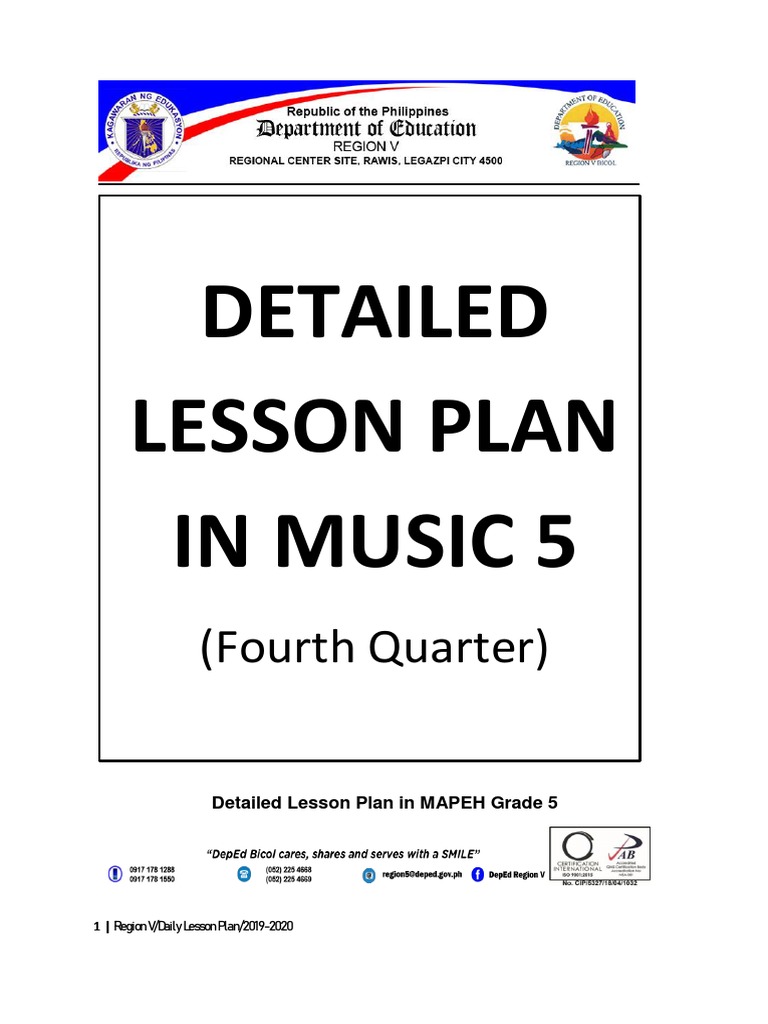 Music 5 Lesson Plan: Quarter 4 Dynamics | PDF | Tempo | Musical Notation