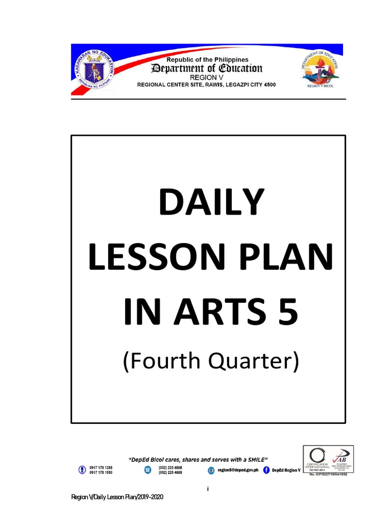 Grade 5 Arts: 4th Quarter Lesson Plan | PDF | Wood Products | Crafts