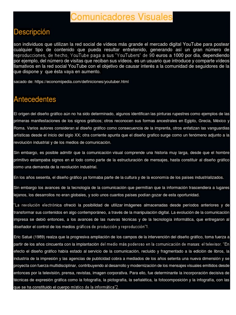 Comunicadores Visuales | Descargar gratis PDF | Youtube | Diseño gráfico