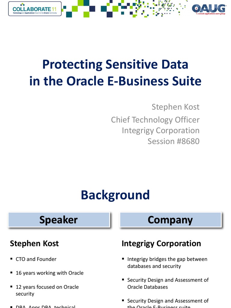 Integrigy Oaug Protecting Sensitive Data In Oracle Ebs Pdf Oracle Database Databases 