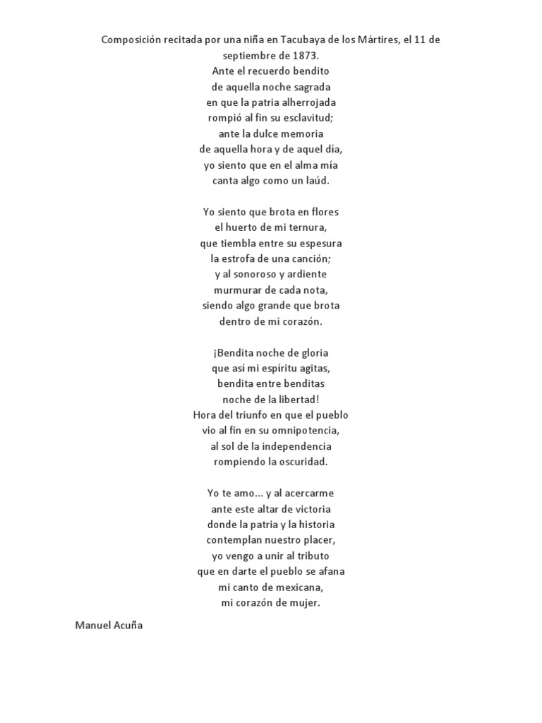 Composición Recitada Por Una Niña en Tacubaya de Los Mártires | PDF