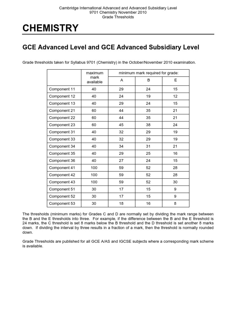 Chemistry: GCE Advanced Level and GCE Advanced Subsidiary Level | PDF ...