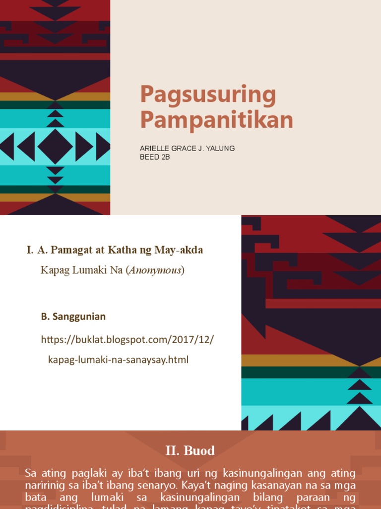 Pagsusuring Pampanitikan | PDF